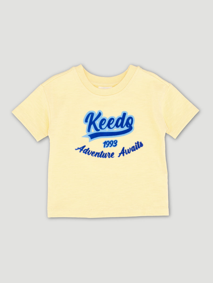 Baby Boys Embroidered Flock Logo Tee – Keedo